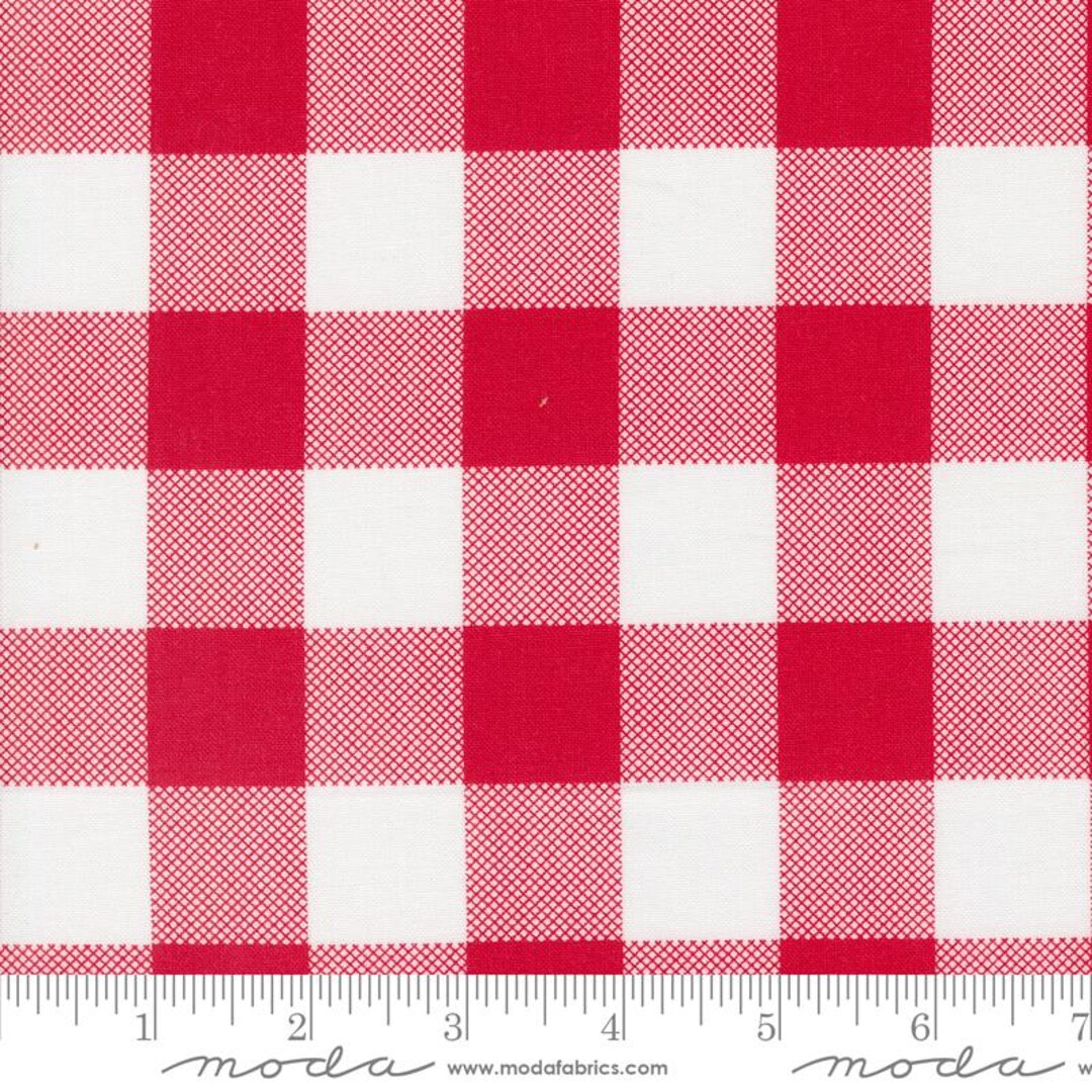 STARBERRY Buffalo Check Creamy White Red Corey Yoder Christmas Fabric ...