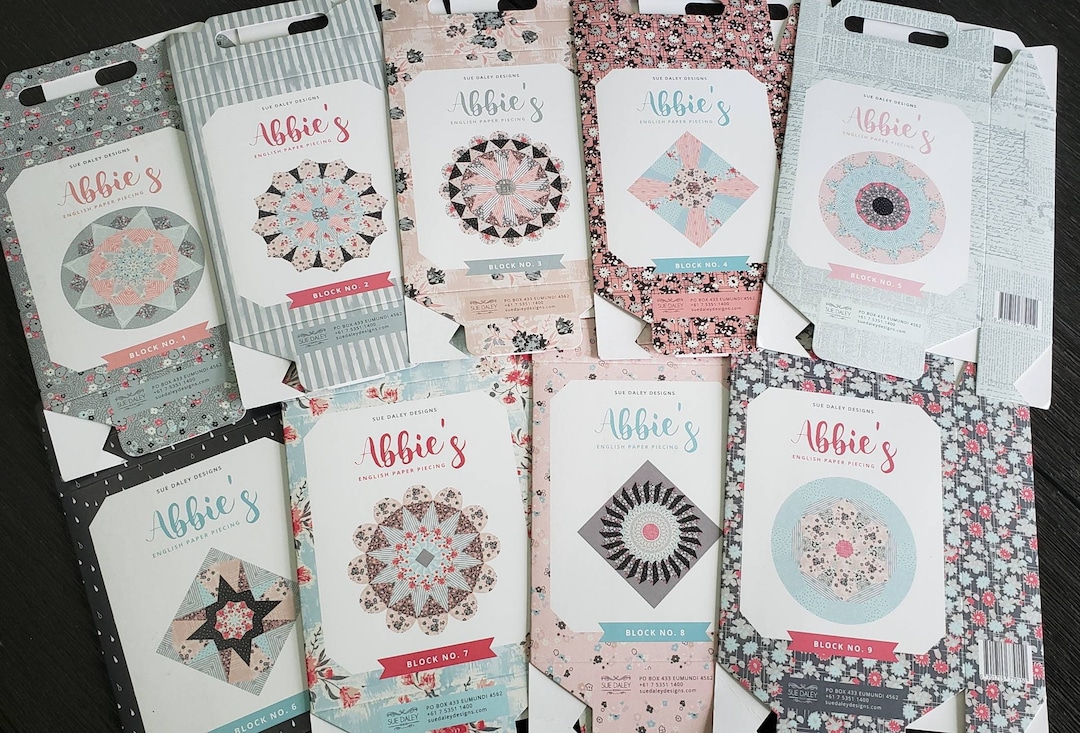 Sue Daley Abbie SET of 9 English Paper Piecing Pattern Kit - English ...