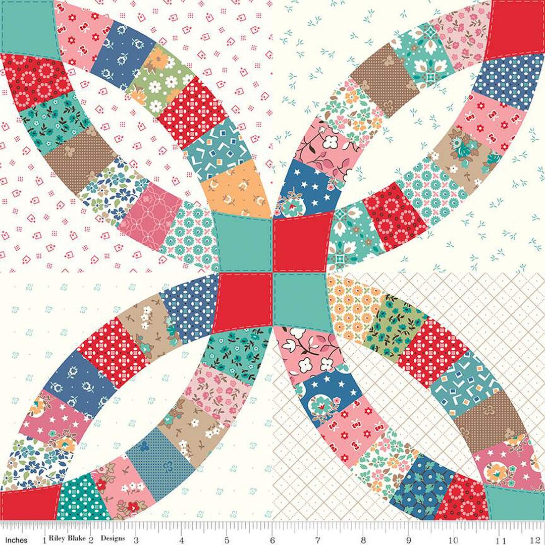 HOMETOWN Cheater Print Multi Lori Holt 100% Cotton Quilting Yardage ...