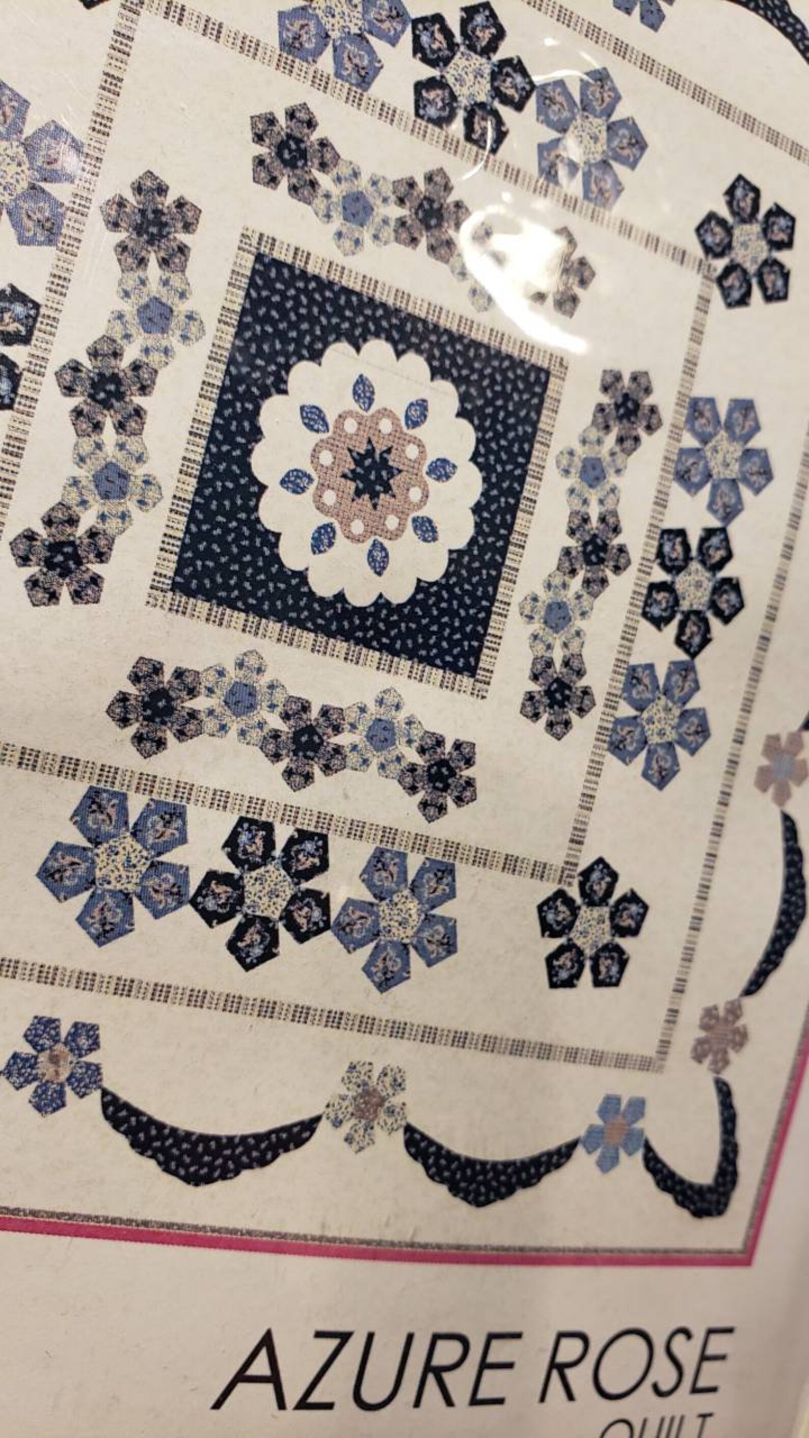 Sue Daley AZURE ROSE Quilt Pattern: Paper Piecing Design - Etsy