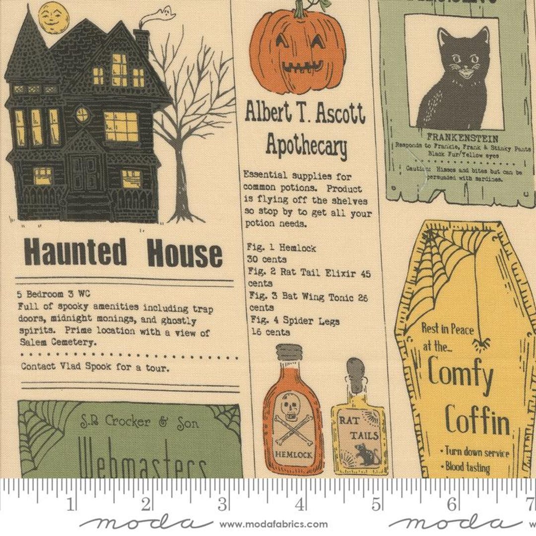 HOME SWEET HAUNT Vintage Newspaper Text and Words Bone Stacy Iest Hsu ...