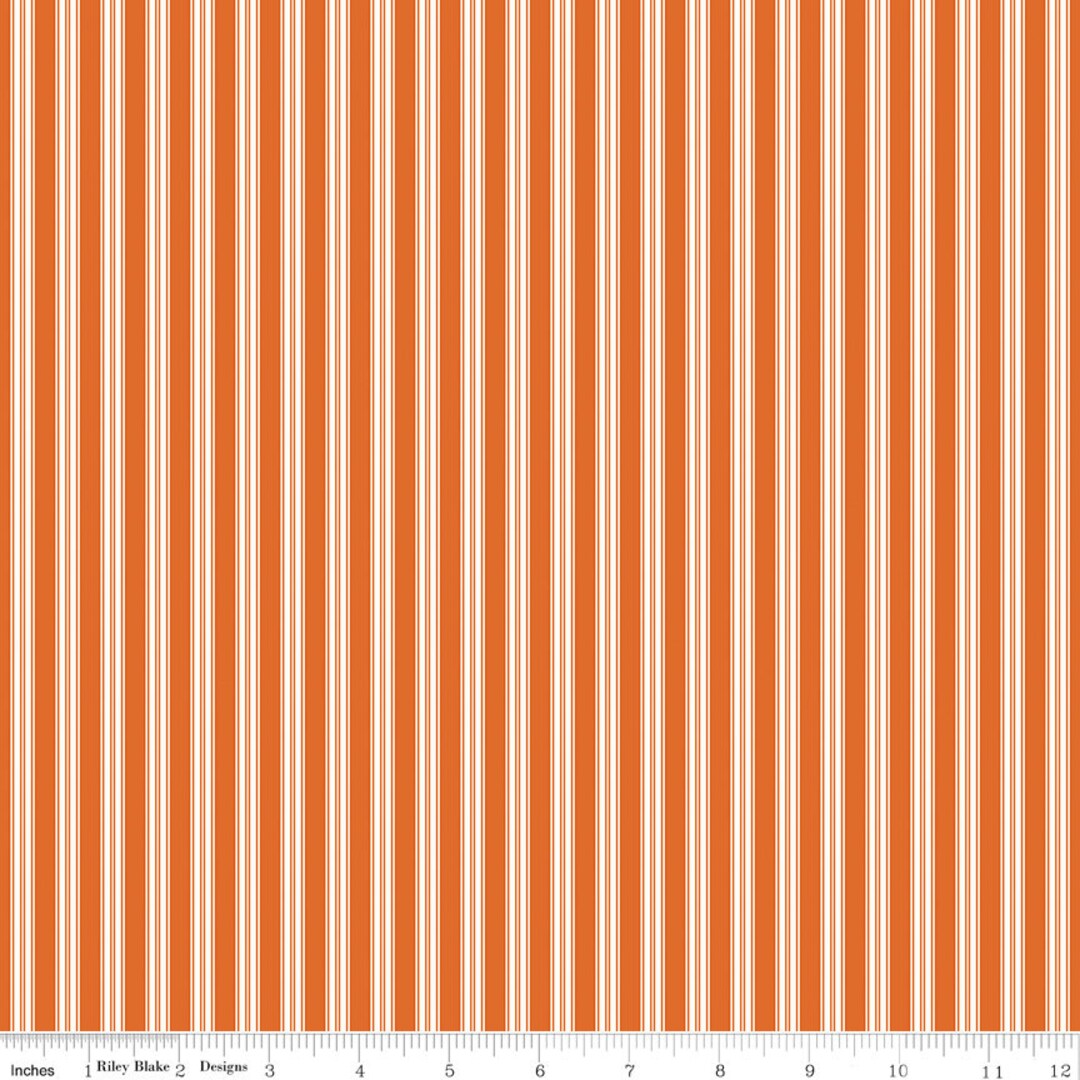 SOPHISTICATED HALLOWEEN Ticking Stripes Orange My Minds Eye - 100% ...