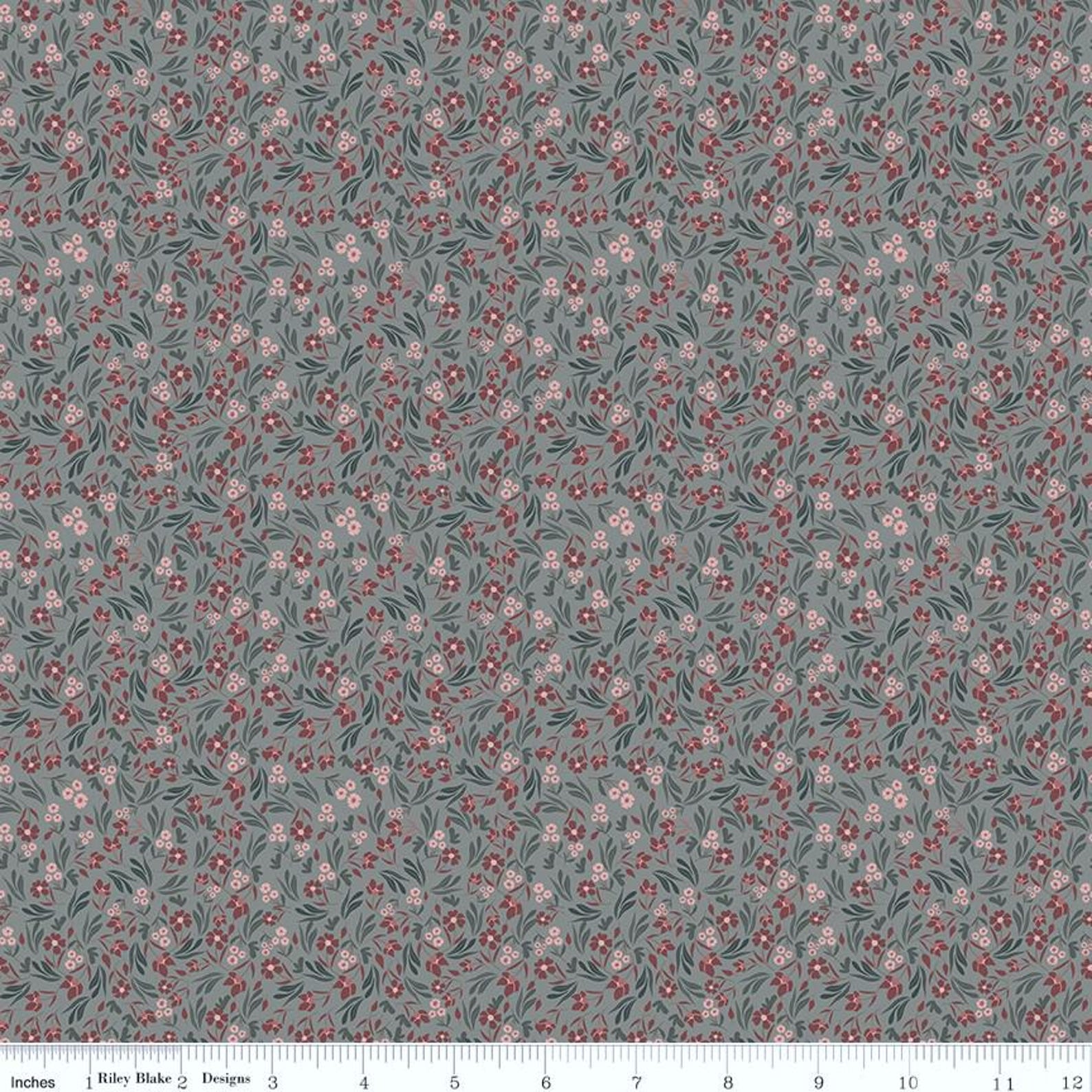 A WALK on the PRAIRIE Ditsy Sage Gray Melissa Gilbert 100% Cotton ...