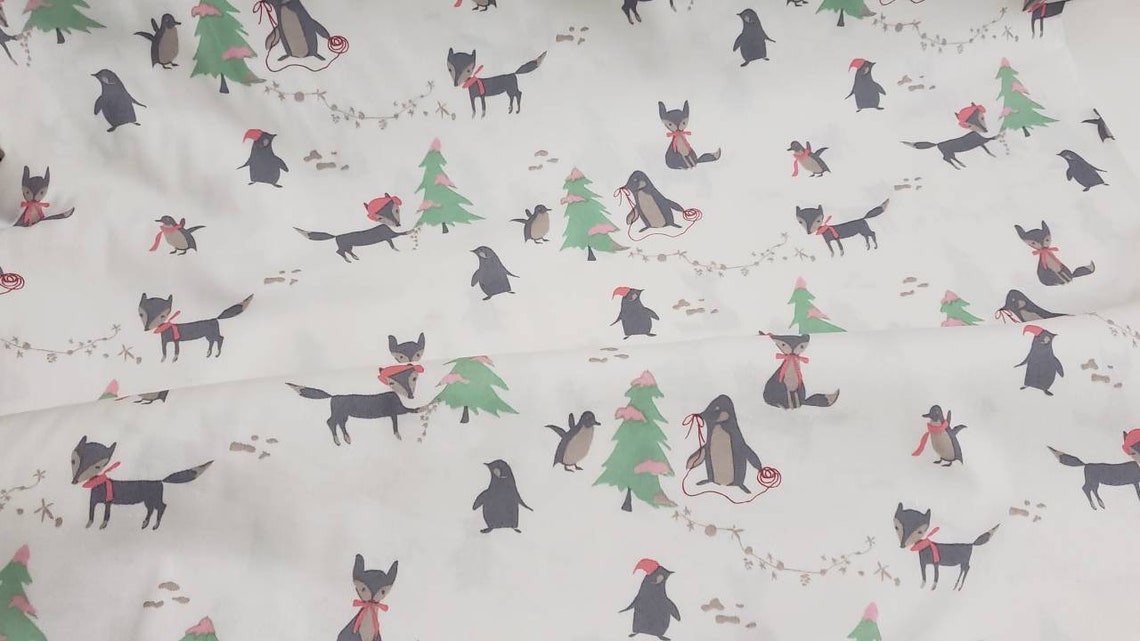 WINTER TALES - Main Cream Penguins Minki Kim - Riley Blake Designs -100 ...