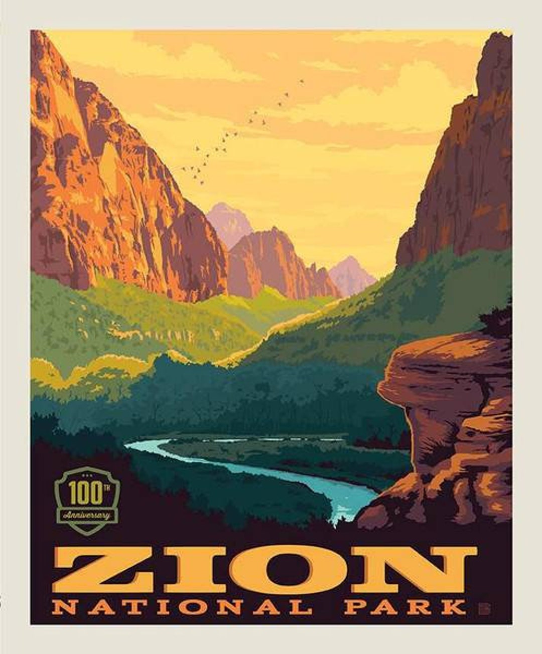 NATIONAL PARKS - Zion Utah - Poster Panel - 36" X 42" - Cotton Quilting ...