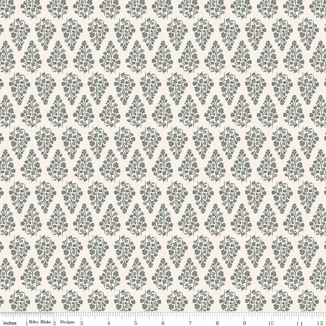PORCH SWING Stems Cream Ashley Collett Design 100% Cotton Quilting ...