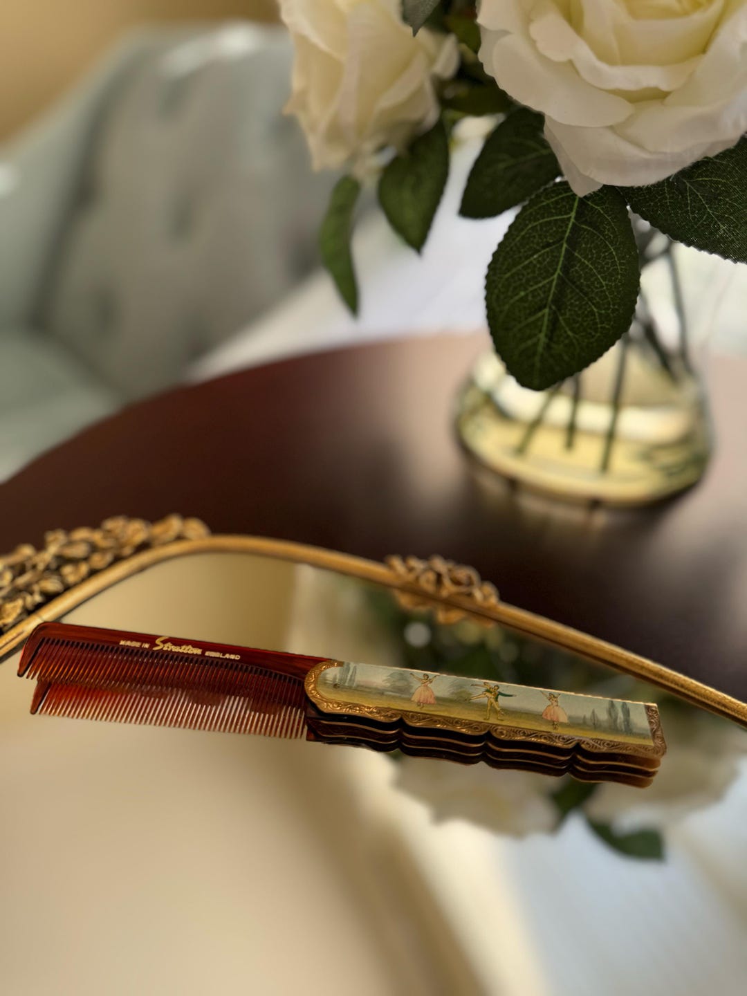 Vintage Stratton Ballerina Folding Comb, Double-sided Design, Made in ...