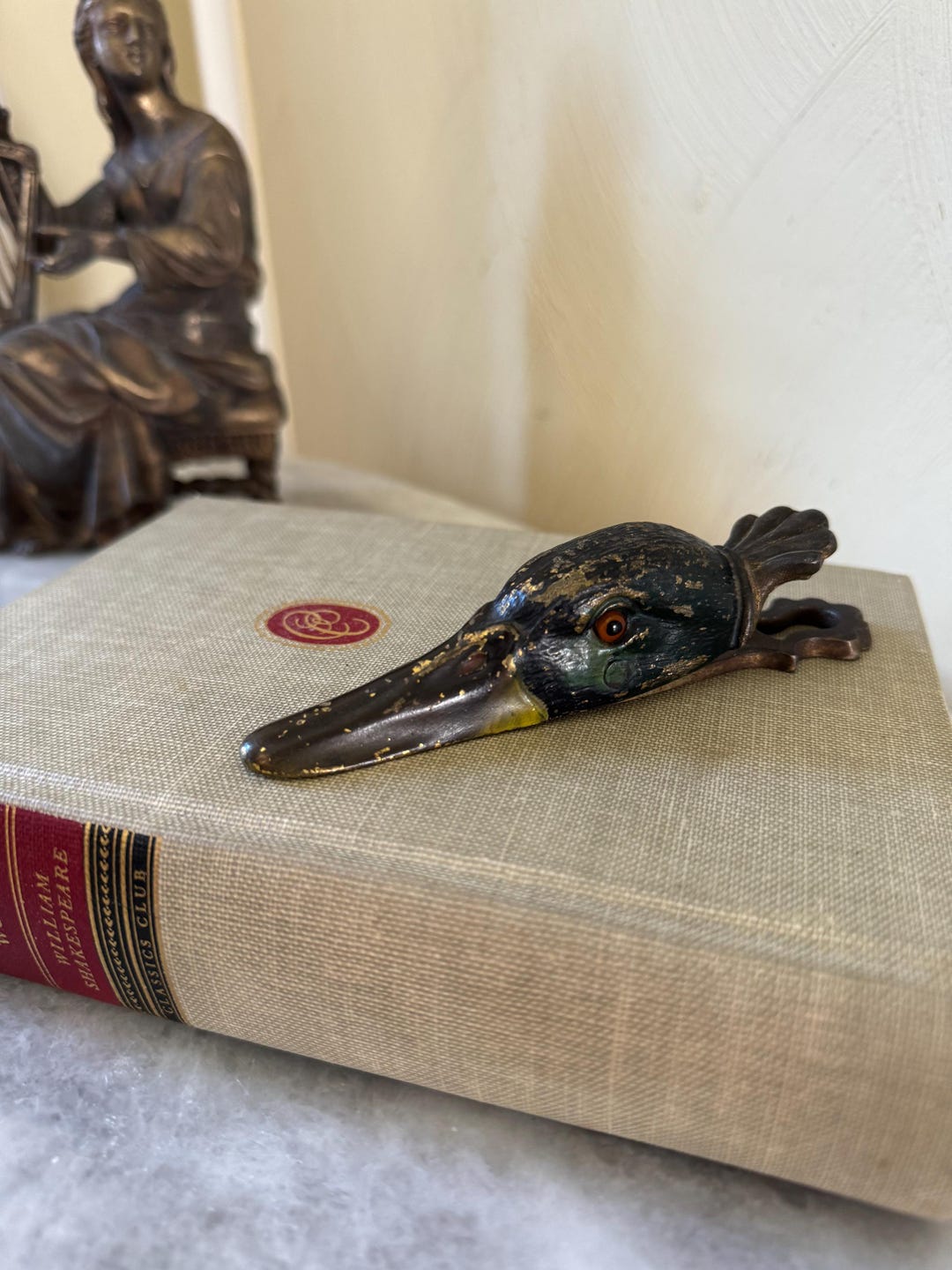 Antique Cast Iron Duck Clip With Glass Eyes and Original Paint - Etsy