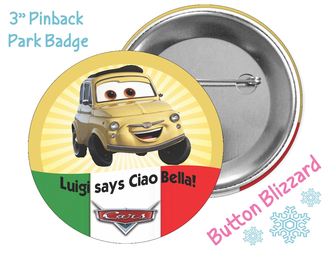 Cars Luigi Button - Disney Cars Button - Disney Park Button - Disney ...