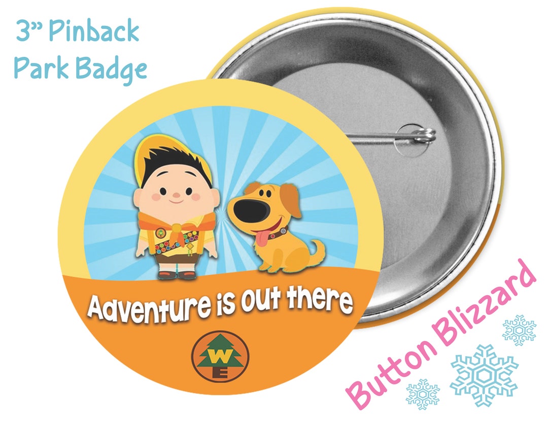 Russell and Dug the Dog Button - up Movie Pin - Disney Park Button ...