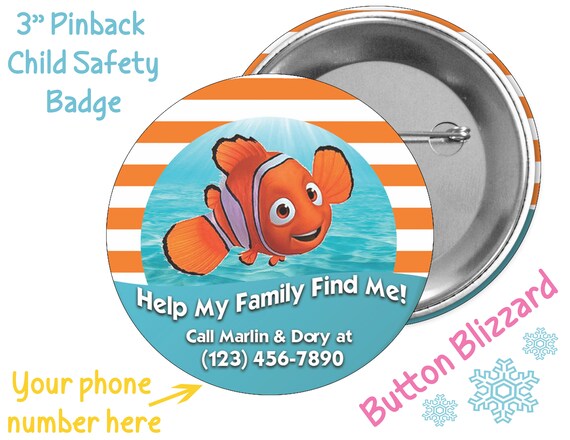 Help My Family Find Me Button Finding Nemo Button | Etsy