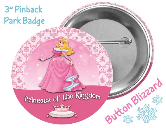 Princess of the Kingdom Button Princess Aurora Pin | Etsy