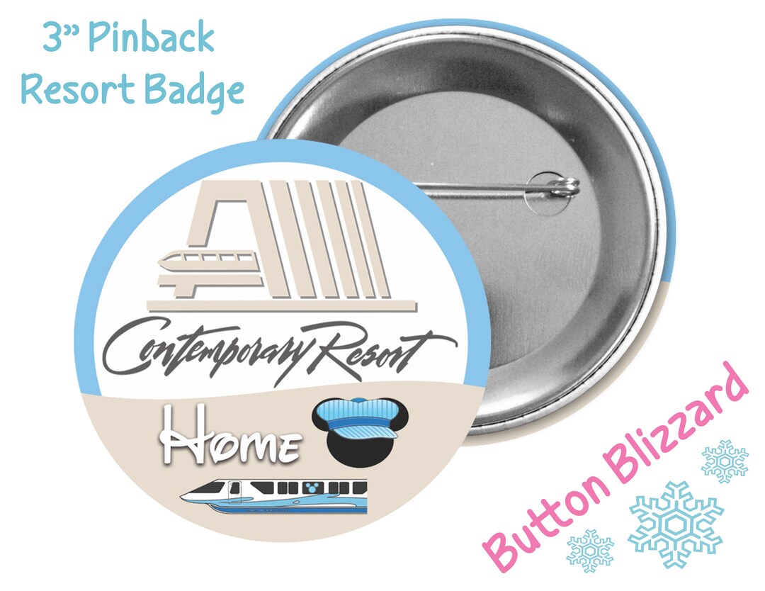 Contemporary Resort Hotel Button Disney Resort Hotel Badge Disney ...