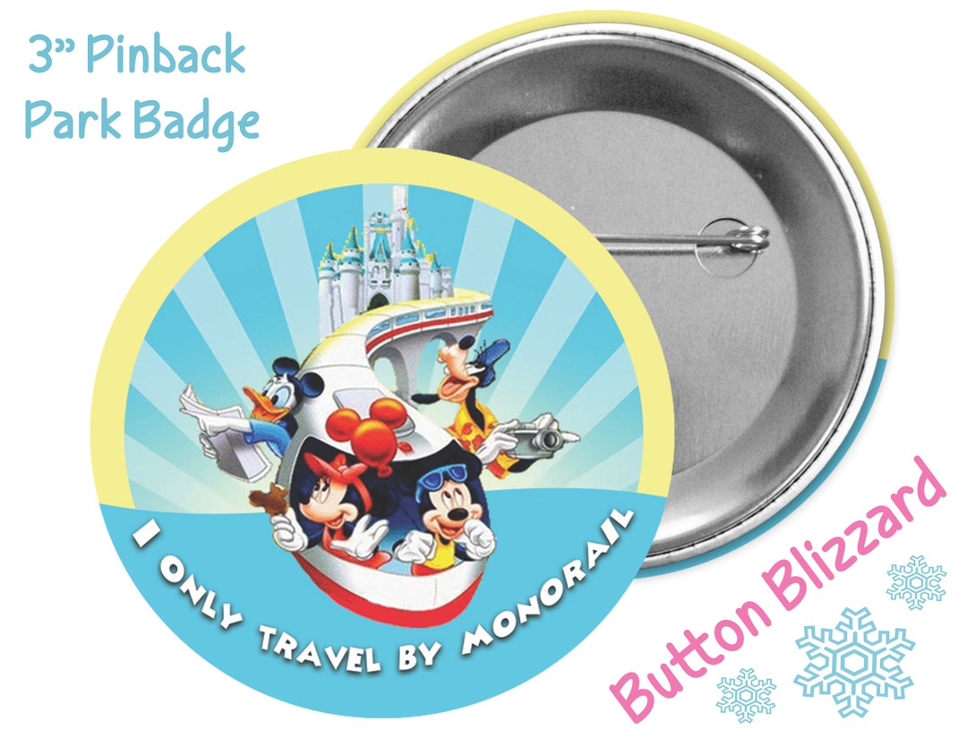 Disney Monorail Button - Theme Park Button - Disney Vacation Pin ...