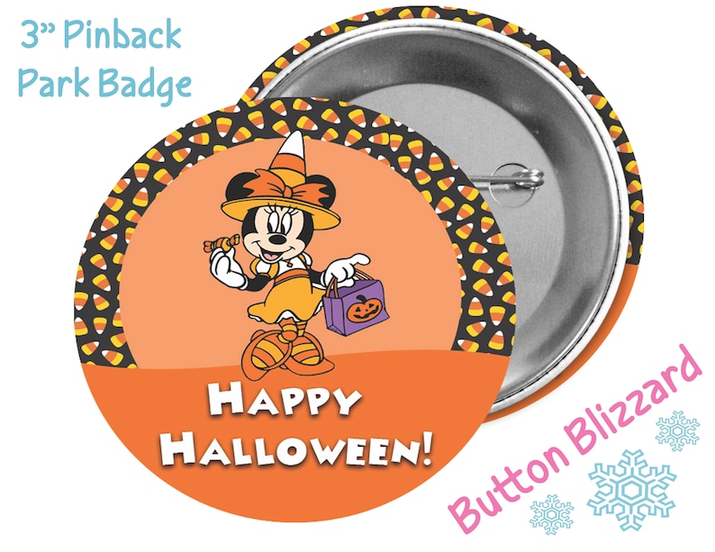 Happy Halloween Button Minnie Candy Corn Button Halloween - Etsy