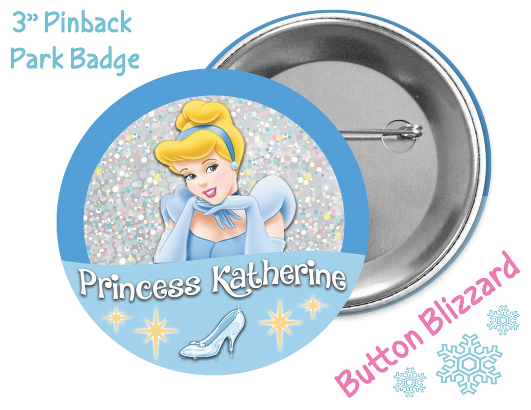 Personalized Princess Button - Cinderella Button - Disney Princess ...