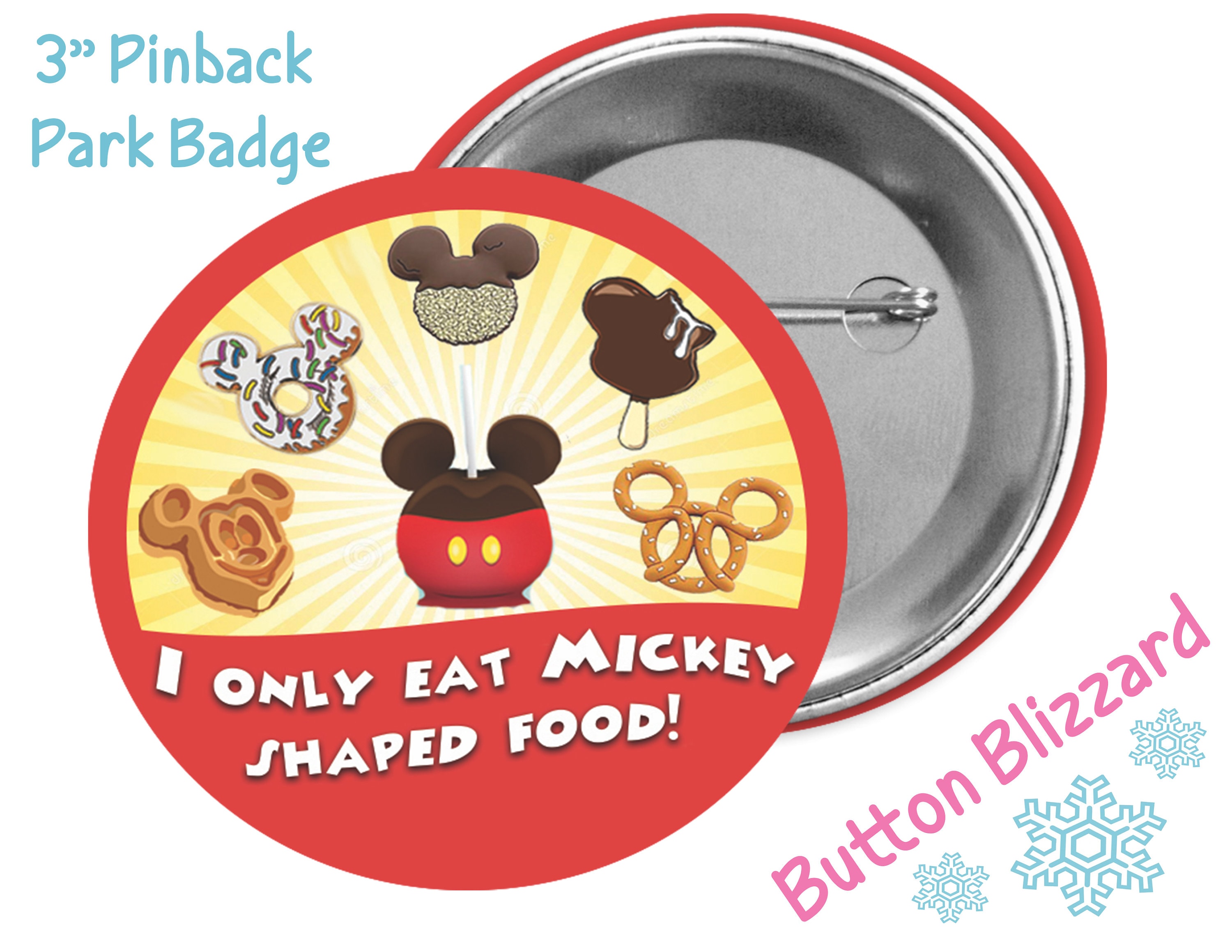 Mickey Mouse Inspired Food Button - Disney Park Food Button - Theme ...