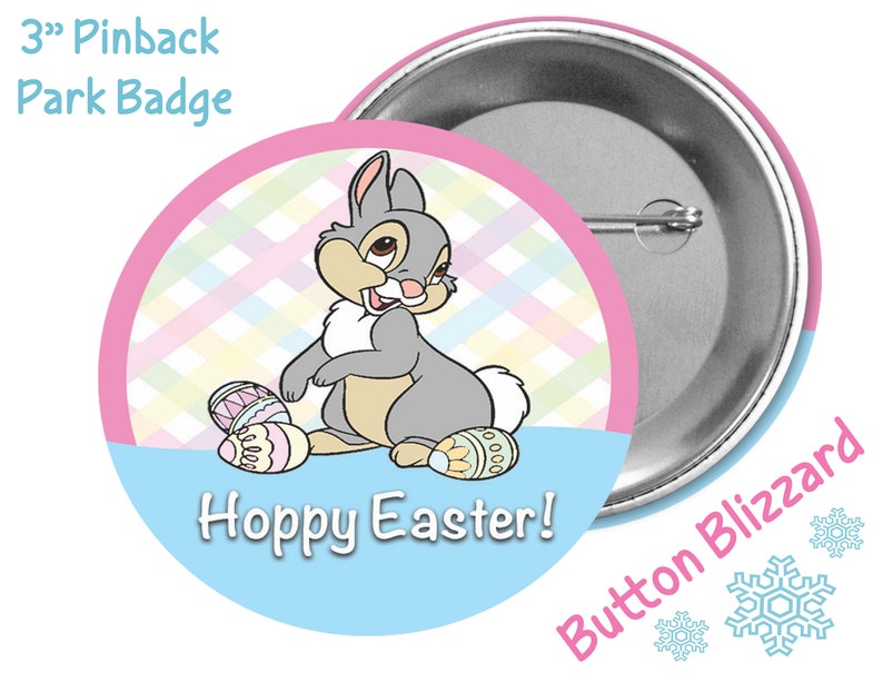 Happy Easter Button - Thumper Bunny Button - Hoppy Easter Pin - Disney ...