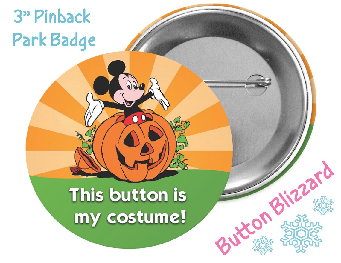 Happy Halloween Mickey Button This is My Costume Button | Etsy