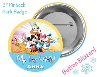 2023-2024-my First Visit Park Button - Disney Park Button - Character ...