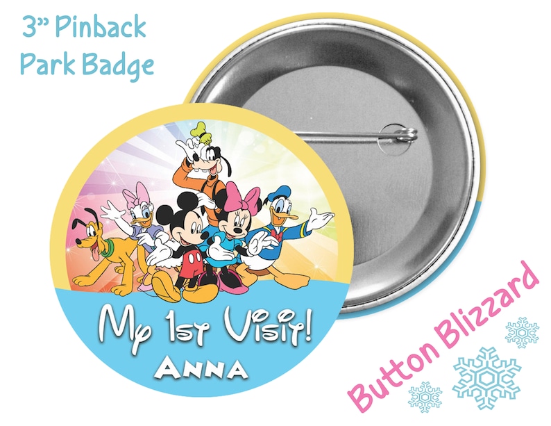 My First Visit Park Button Disney Park Button Character - Etsy