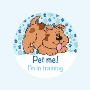 Service Dog in Training Button - Service Dog Name Tag - Therapy Dog ...