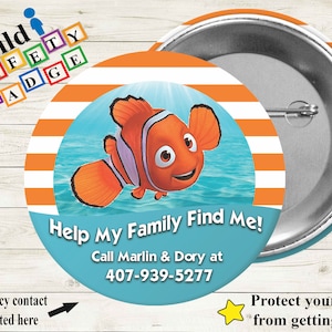 Help My Family Find Me Button Finding Nemo Button - Etsy