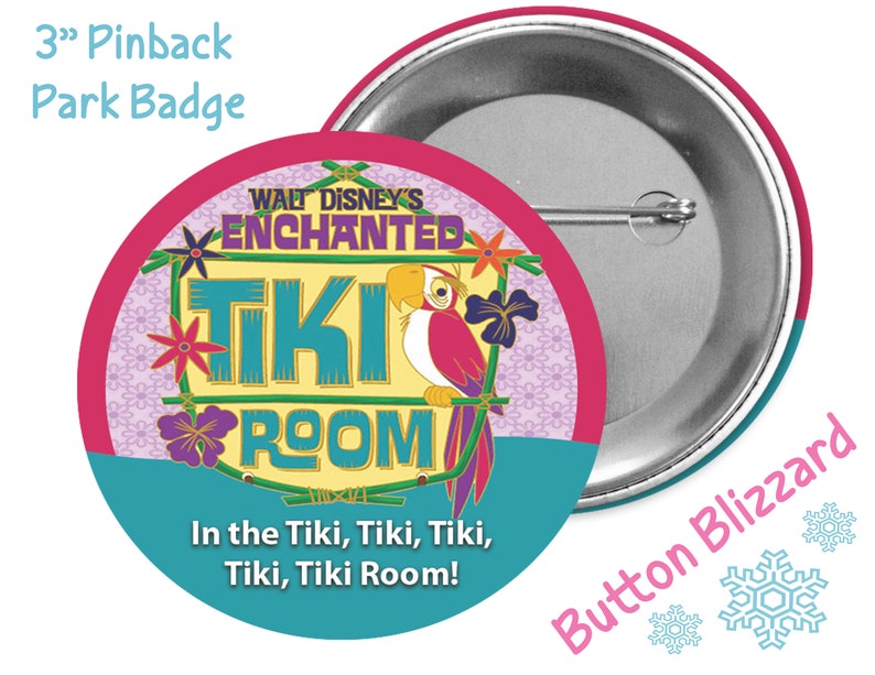 The Enchanted Tiki Room Button Disney Park Button Theme - Etsy