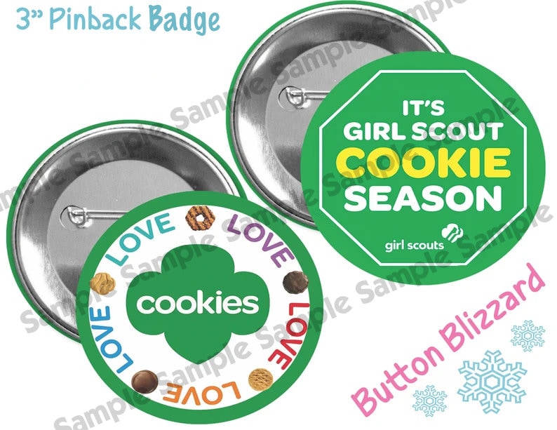 Girl Scout Cookie Season Button - Promotional Cookie Selling Button ...