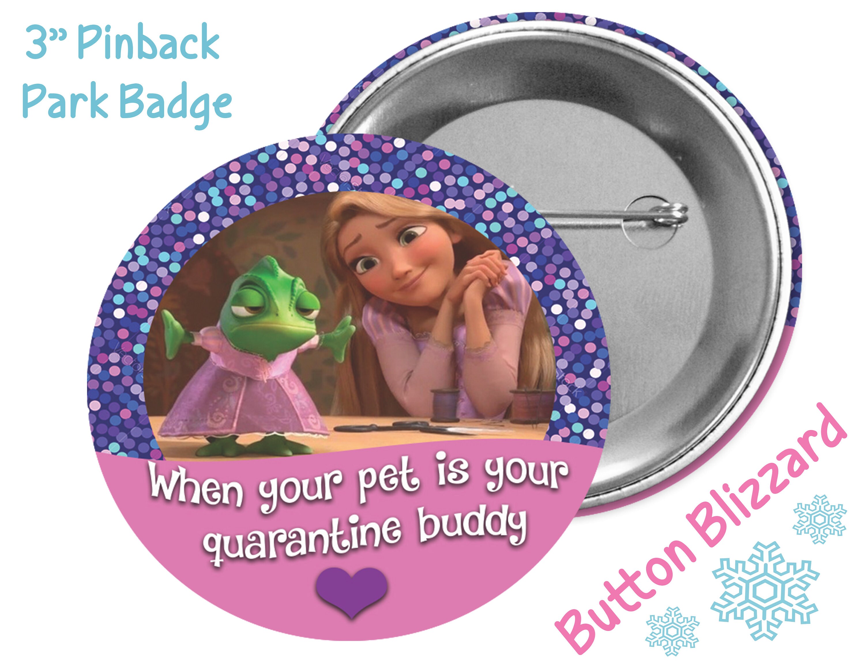 Rapunzel and Pascal Button Social Distancing Badge Stay at - Etsy UK