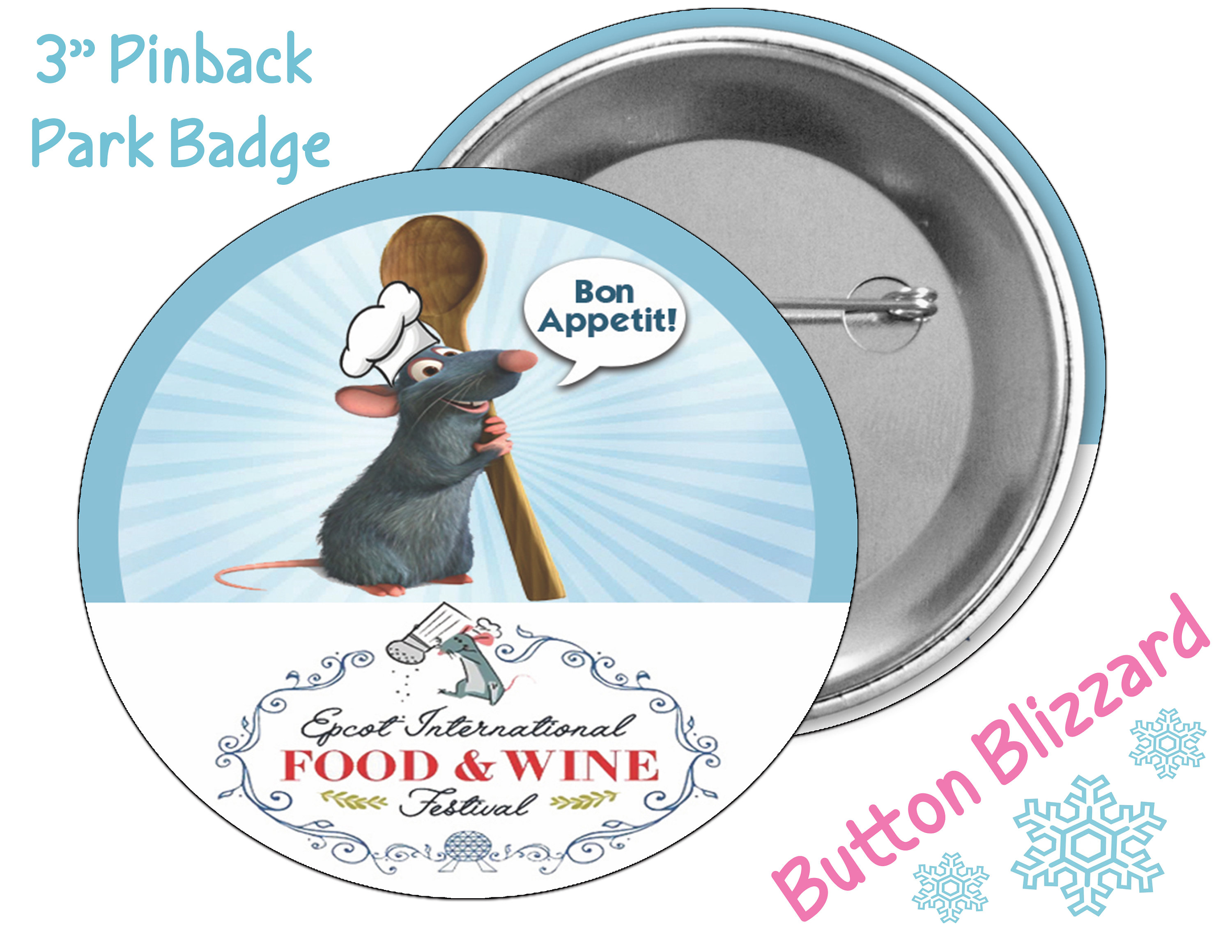 Epcot International Food and Wine Festival Button Chef Remy - Etsy