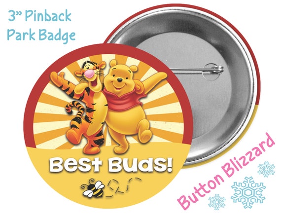 Winnie the Pooh and Tigger Button Best Friends Button Pooh - Etsy