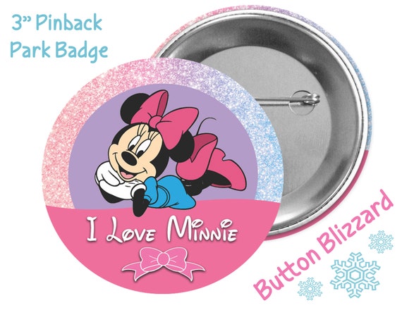 I Love Minnie Mouse Button Minnie Mouse Pin Theme Park | Etsy
