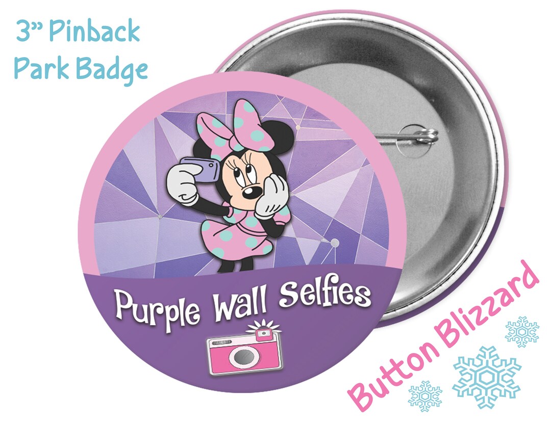 Minnie Mouse Purple Wall Button - Magic Kingdom Purple Wall Badge ...