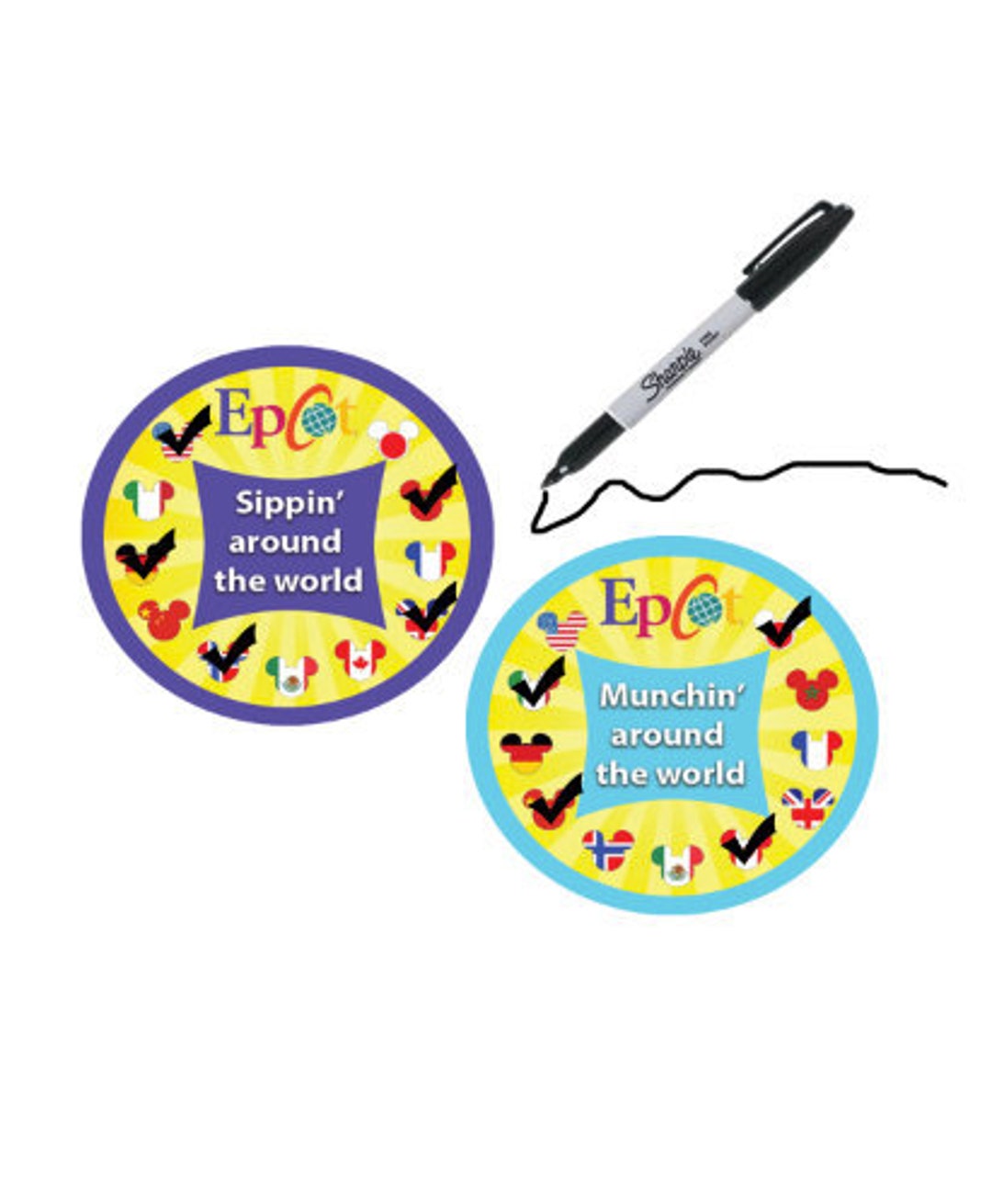 Muchin' Around the World Button - Sippin' Around the World Button ...