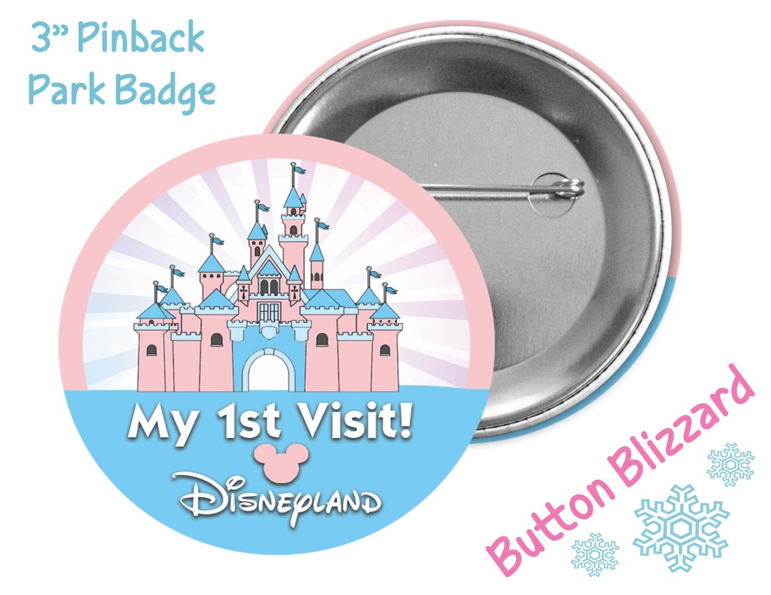 First Visit Disneyland Button - 1st Visit Disneyland Pin - Sleeping ...