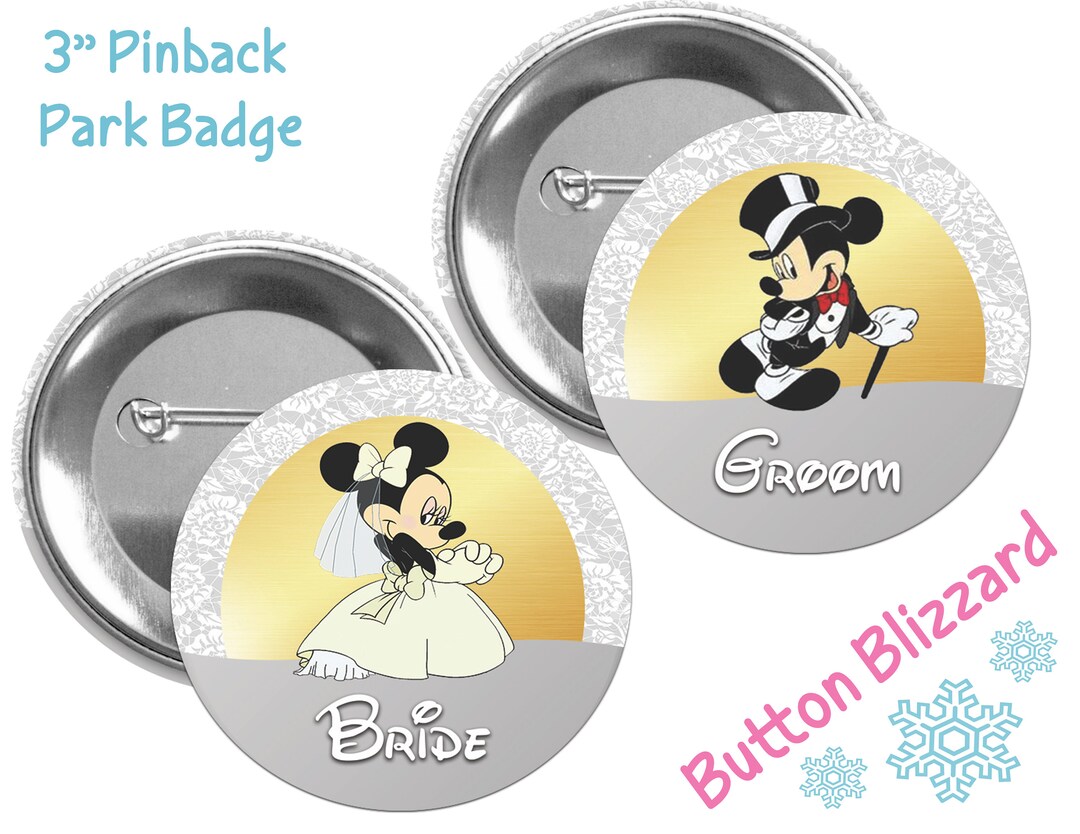 Minnie Bride and Mickey Groom Inspired Wedding Pin Set - Wedding ...