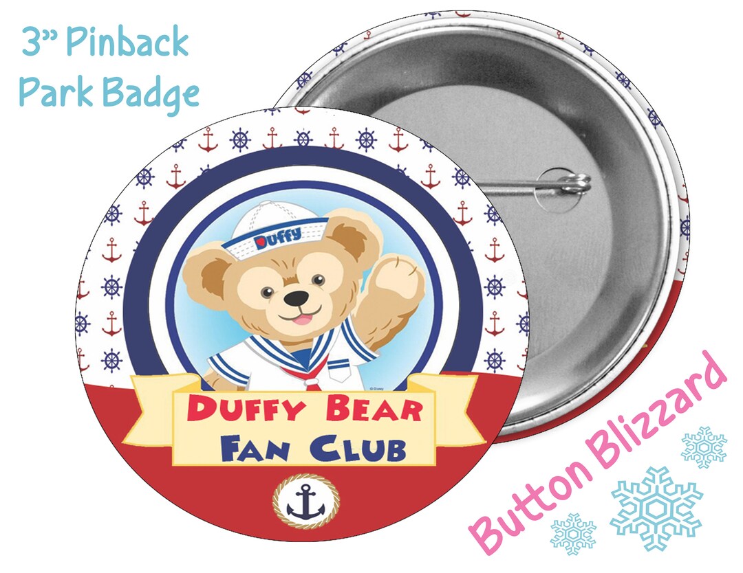 Duffy Bear Fan Club Button - Duffy the Disney Bear Badge - Theme Park ...