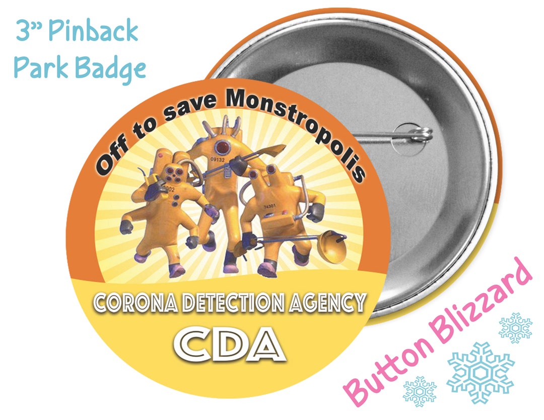 Child Detection Agency Button The CDA Monsters Inc Badge Monstropolis ...