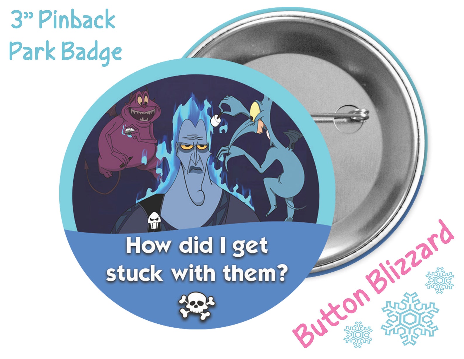 Disney Villain Button Hades Button Pain and Panic Button | Etsy