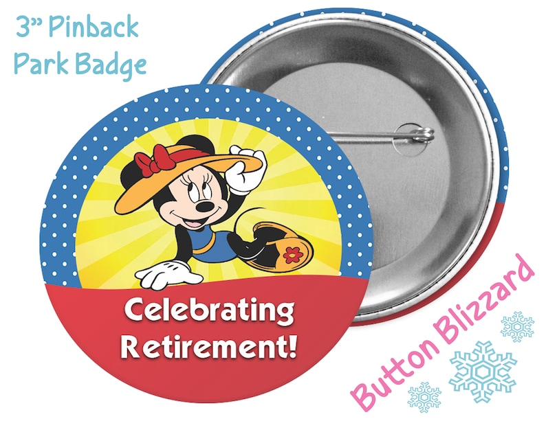 Celebrating Retirement Button Mickey Minnie Celebration - Etsy