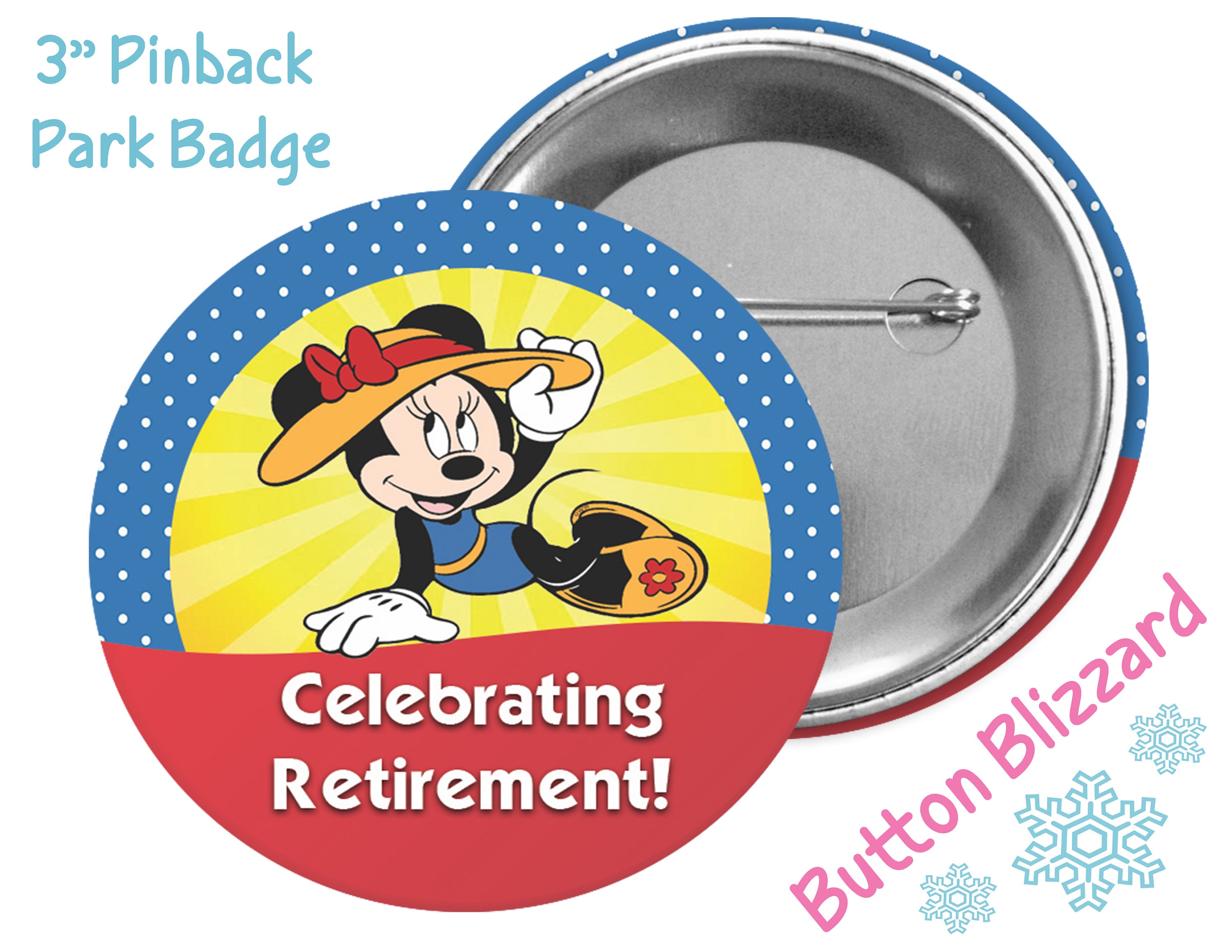 Celebrating Retirement Button Mickey Minnie Celebration - Etsy Hong Kong