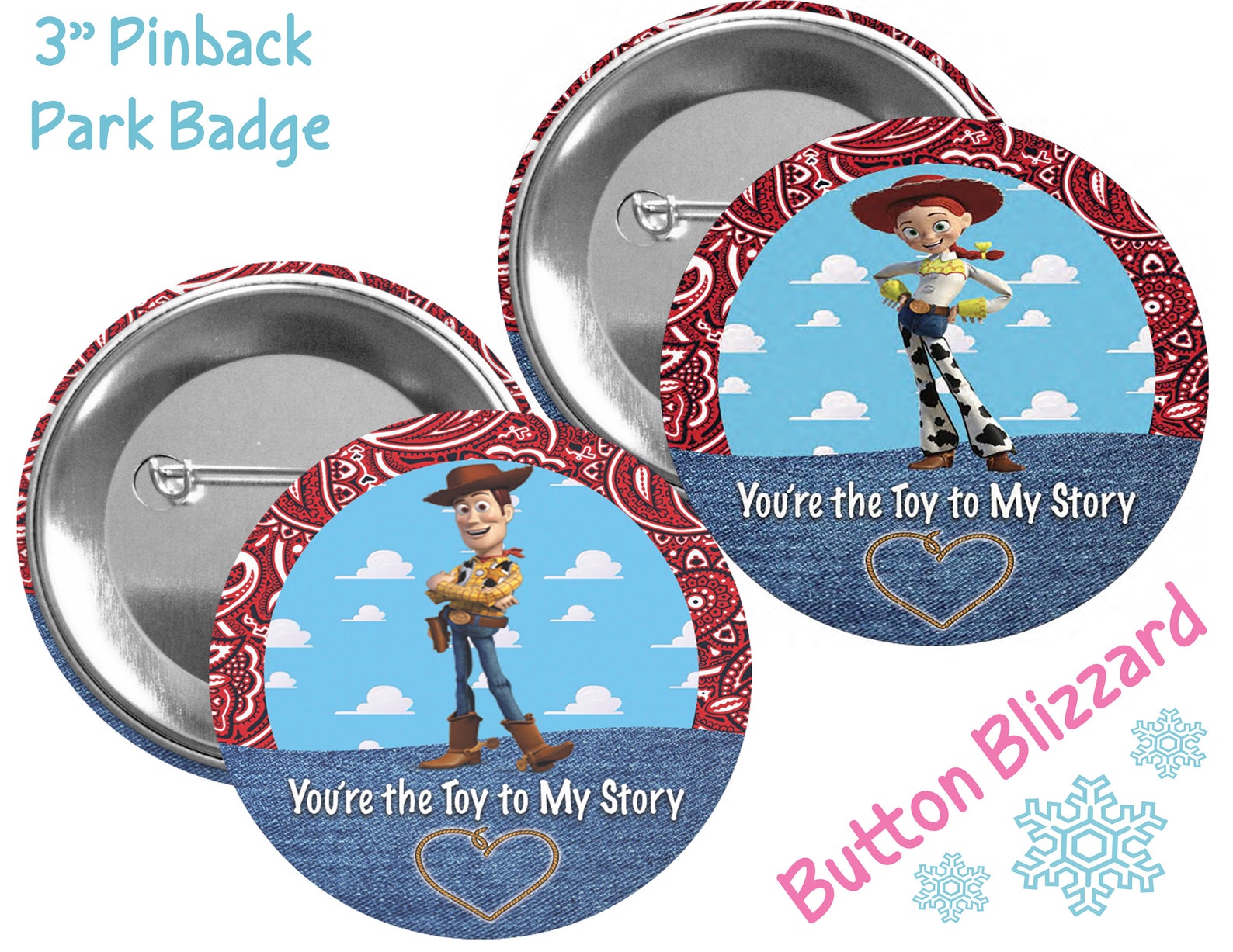 Jessie and Woody Couples Button Disney Couples Pins Toy | Etsy