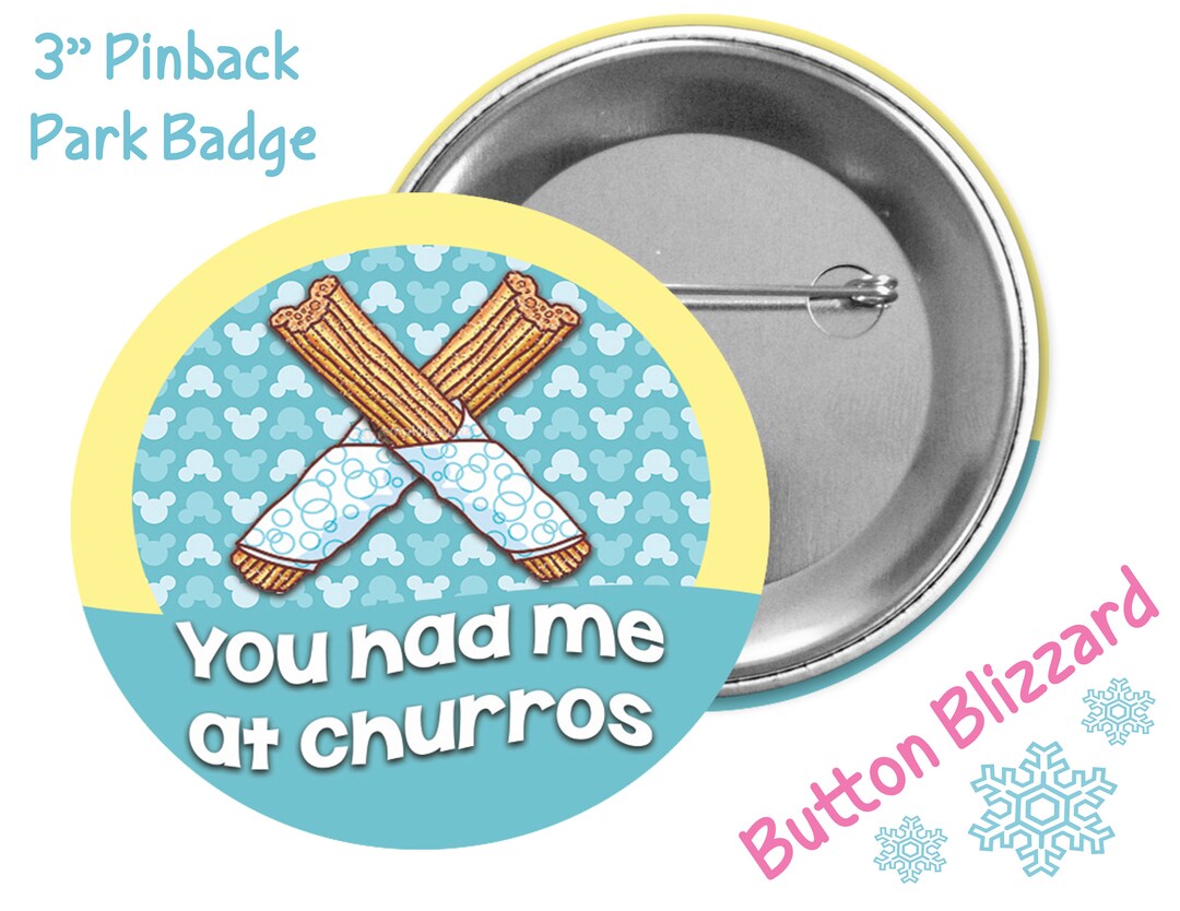 Churro Snack Button - Disney Park Food Button - Mickey Food Pin ...