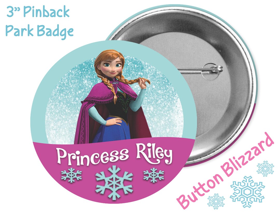 Personalized Princess Button - Princess Ana Button - Frozen Badge ...