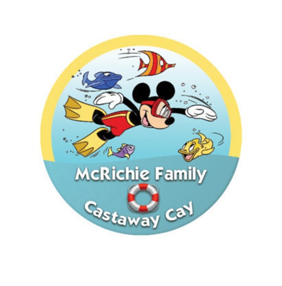 Castaway Cay Button Mickey Mouse Snorkeling Pin Beach Bag | Etsy