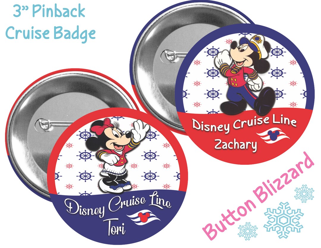 Personalized Mickey and Minnie Mouse Nautical Disney Cruise Button ...