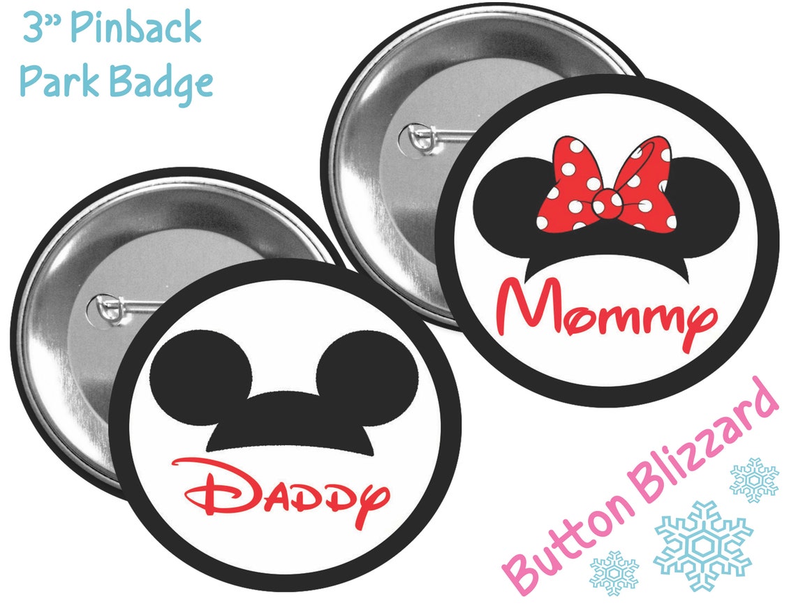 Customized Family Name Button - Personalized Minnie and Mickey Mouse ...