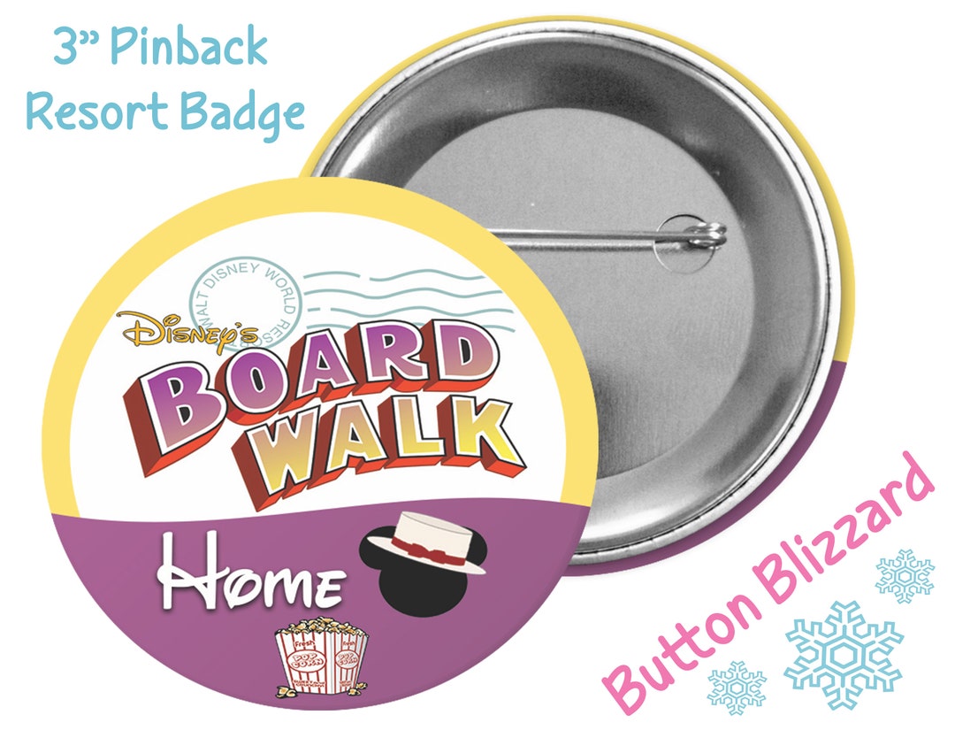 Boardwalk Resort Hotel Button - Disney Resort Button - Theme Park Badge ...