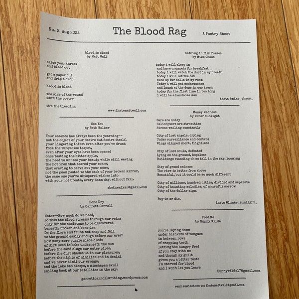 Poetry Broadside - Etsy